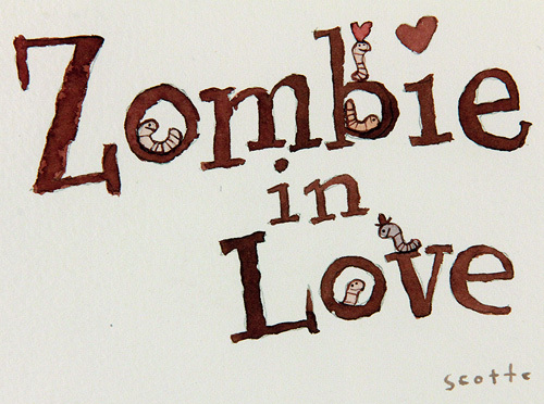 Zombie In Love (title with worms & hearts) - Nucleus | Art Gallery and ...