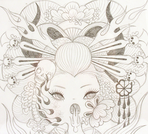 Jigoku Dayu (Hell Courtesan) 3: Drawing - Nucleus | Art Gallery and Store