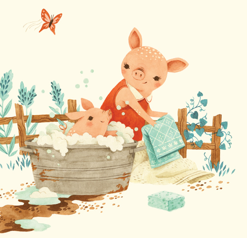 Bunny Roo - Mom & Baby Piggy Pg 26-27 - Nucleus | Art Gallery and Store