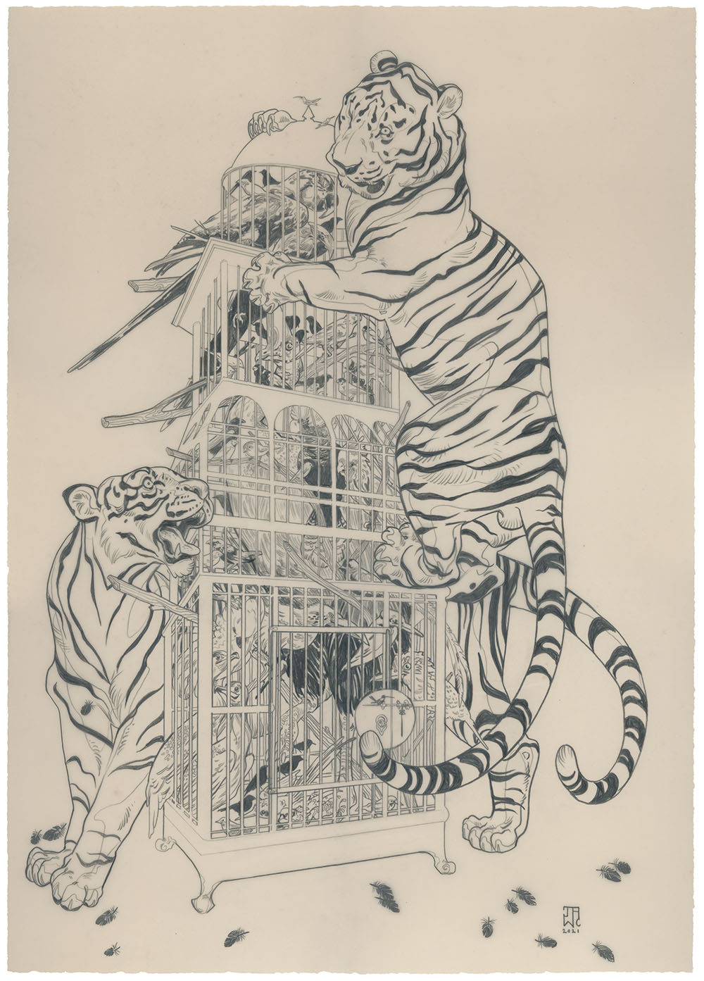 Aviary (Drawing) - Nucleus | Art Gallery and Store